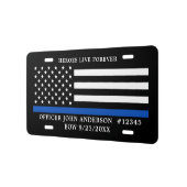 Police Memorial Fallen Officer Thin Blue Line License Plate | Zazzle