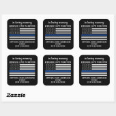 Police Memorial Fallen Officer Thin Blue Line Square Sticker | Zazzle