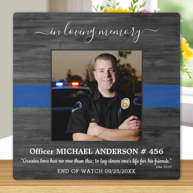 Police Memorial Law Enforcement In Loving Memory Plaque | Zazzle