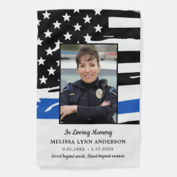 Police Memorial Thin Blue Line Sympathy Cemetery Garden Flag | Zazzle