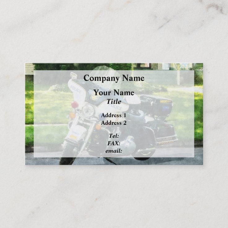 Police Motorcycle Business Card | Zazzle
