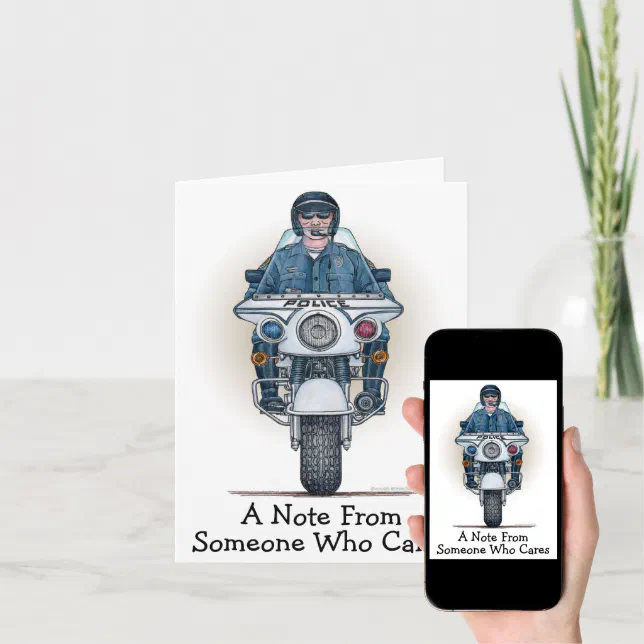 Police Motorcycle Note Card | Zazzle