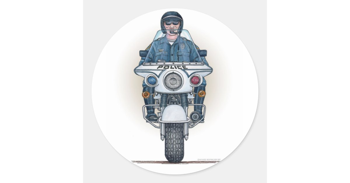 Police Motorcycle Sticker | Zazzle