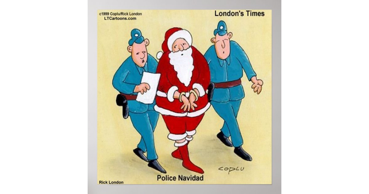 Police Navidad Funny Christmas Poster | Zazzle