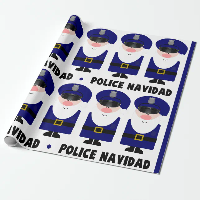 Police Navidad Wrapping Paper | Zazzle