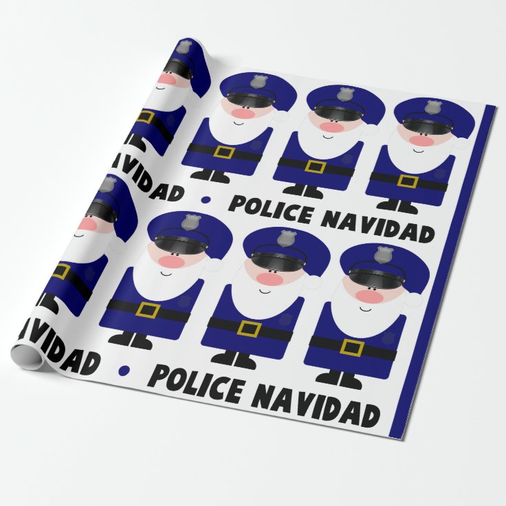 Police Navidad Wrapping Paper | Zazzle
