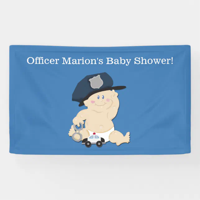 Police Officer Baby Cop Custom Banner | Zazzle