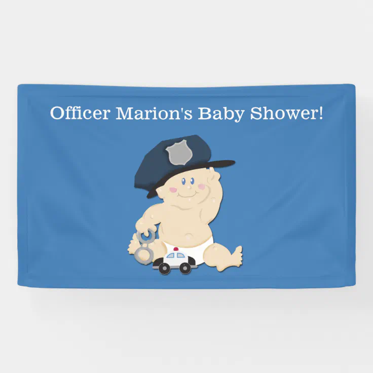 Police Officer Baby Cop Custom Banner | Zazzle