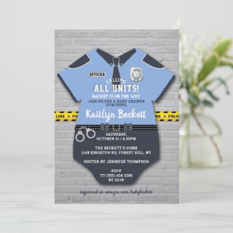 Police Officer Baby Shower Invitation | Zazzle