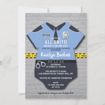 Police Officer Baby Shower Invitation | Zazzle