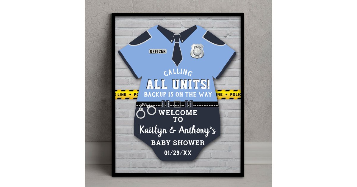 Police Officer Baby Shower Welcome Sign | Zazzle