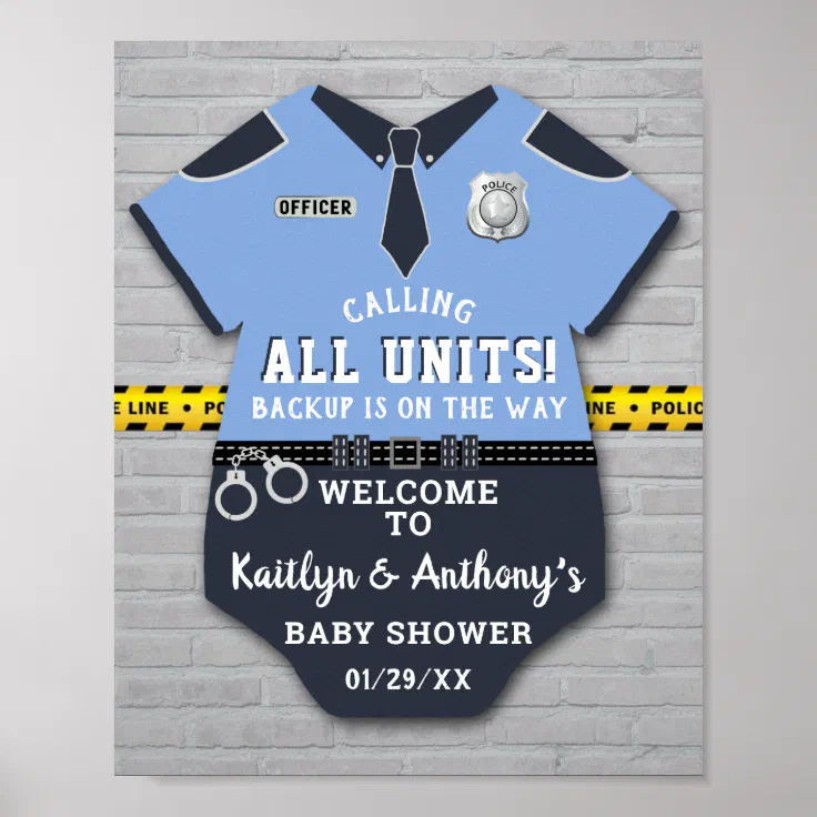 Police Officer Baby Shower Welcome Sign | Zazzle