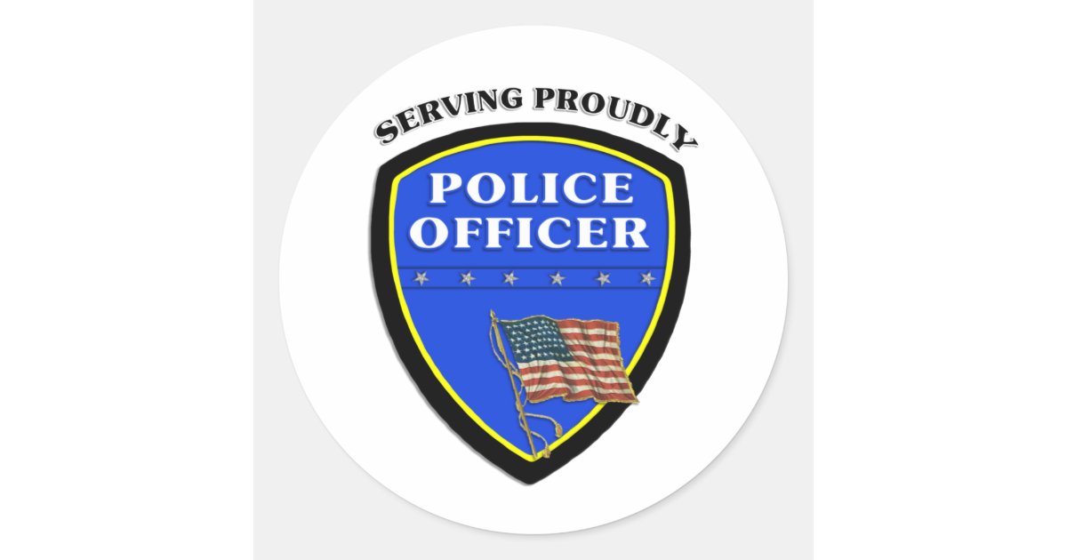 Police Officer Badge Classic Round Sticker | Zazzle