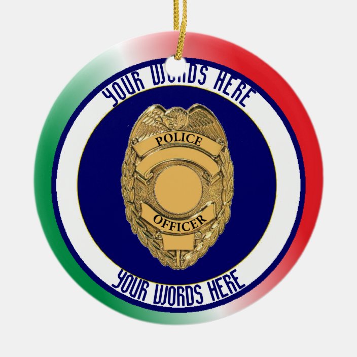 Police Officer Badge Custom Christmas Ornament | Zazzle.com