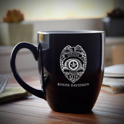 Police Officer Badge Engraved Coffee Mug | Zazzle