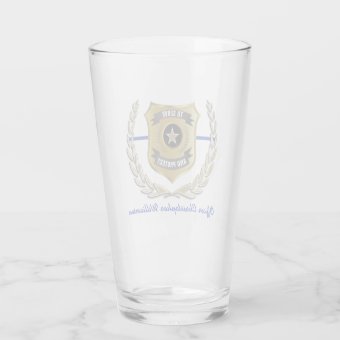 Police Officer Badge Personalized Pint Glass | Zazzle