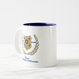 Police Officer Badge Personalized Two-Tone Coffee Mug | Zazzle