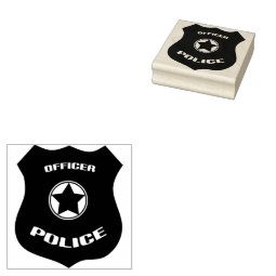 Police Officer Badge Rubber Stamp | Zazzle