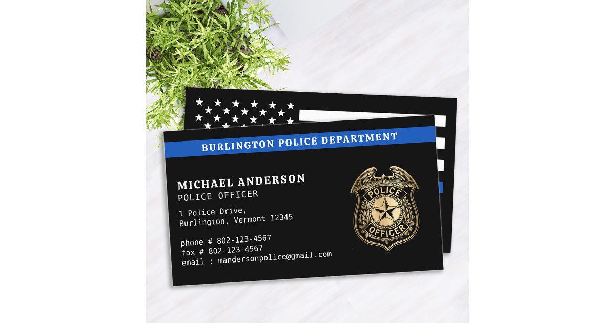 Police Officer Custom Law Enforcement Dept Logo Business Card | Zazzle