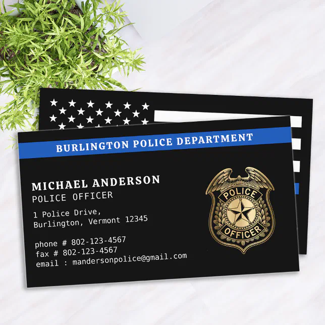 Police Officer Custom Law Enforcement Dept Logo Business Card | Zazzle