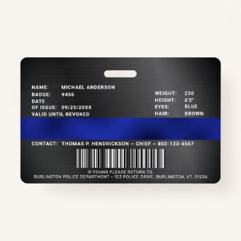 Police Officer Custom Law Enforcement Photo ID Badge | Zazzle