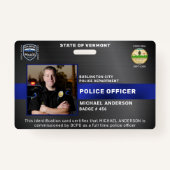 Police Officer Custom Law Enforcement Photo ID Badge | Zazzle