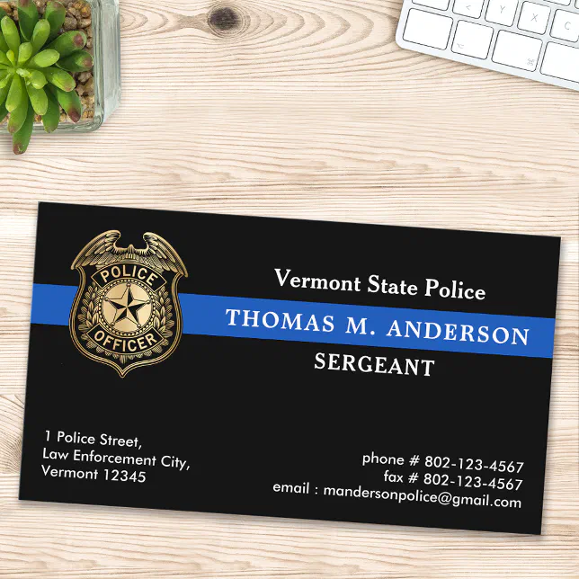 Police Officer Custom Logo Emblem Law Enforcement Business Card | Zazzle