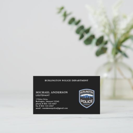 Police Officer Custom Logo Name Law Enforcement Business Card | Zazzle