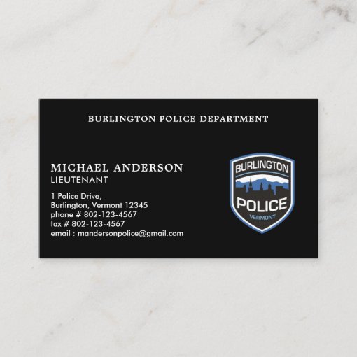 Police Officer Custom Logo Name Law Enforcement Business Card | Zazzle