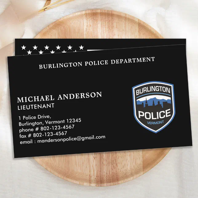 Police Officer Custom Logo Name Law Enforcement Business Card | Zazzle