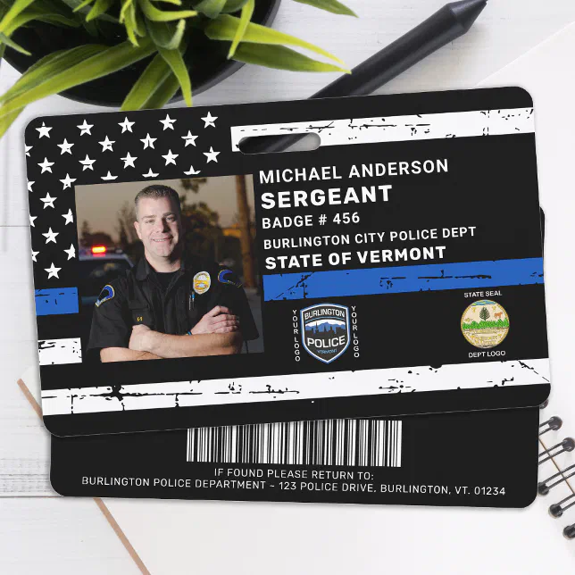 Police Officer Custom Photo Law Enforcement ID Badge | Zazzle