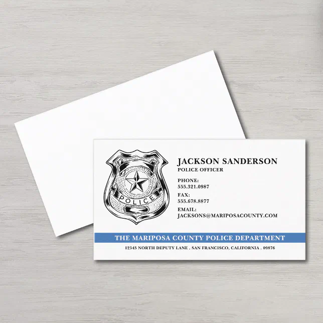 Police Officer Department Law Enforcement Logo Business Card | Zazzle