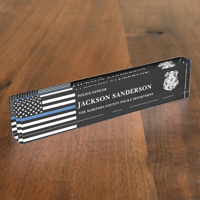 Police Officer Department Law Enforcement Logo Desk Name Plate | Zazzle