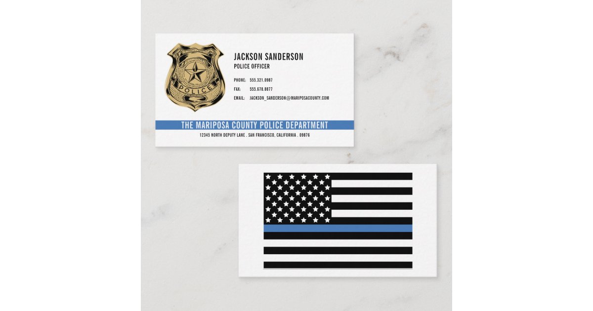 Police Officer Department Logo Law Enforcement Business Card | Zazzle