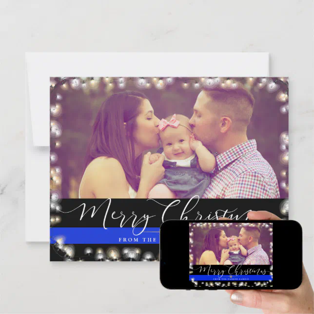 Police Officer Family | Christmas Custom Photo Holiday Card | Zazzle