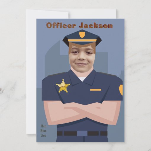 Police Officer Kids Photo Template Birthday | Zazzle