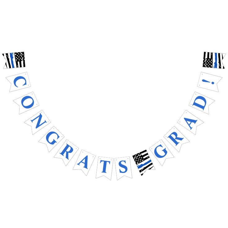 Police Officer Law Enforcement Congrats Grad Bunting Flags | Zazzle