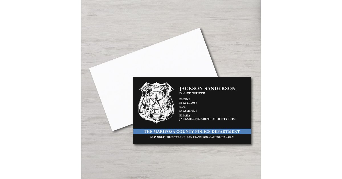Police Officer Law Enforcement Custom Logo Business Card | Zazzle