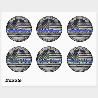 Police Officer Memorial Badge Classic Round Sticker | Zazzle