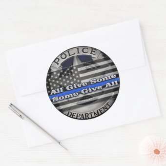 Police Officer Memorial Badge Classic Round Sticker | Zazzle