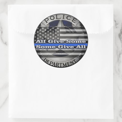 Police Officer Memorial Badge Classic Round Sticker | Zazzle