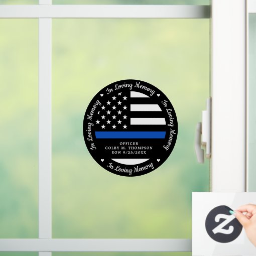 Police Officer Memorial Fallen In Loving Memory Window Cling | Zazzle