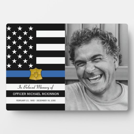 Police Officer Memorial Keepsake Photo Plaque | Zazzle