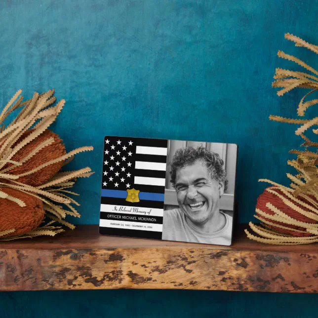 Police Officer Memorial Keepsake Photo Plaque | Zazzle