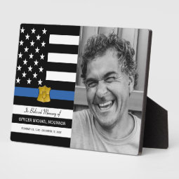 Police Officer Memorial Keepsake Photo Plaque | Zazzle