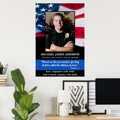 Police Officer Memorial Law Enforcement Funeral Poster | Zazzle