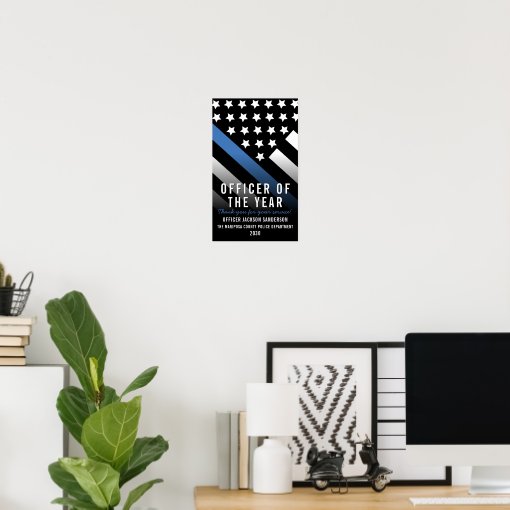 Police Officer of the Year Employee Appreciation Poster | Zazzle