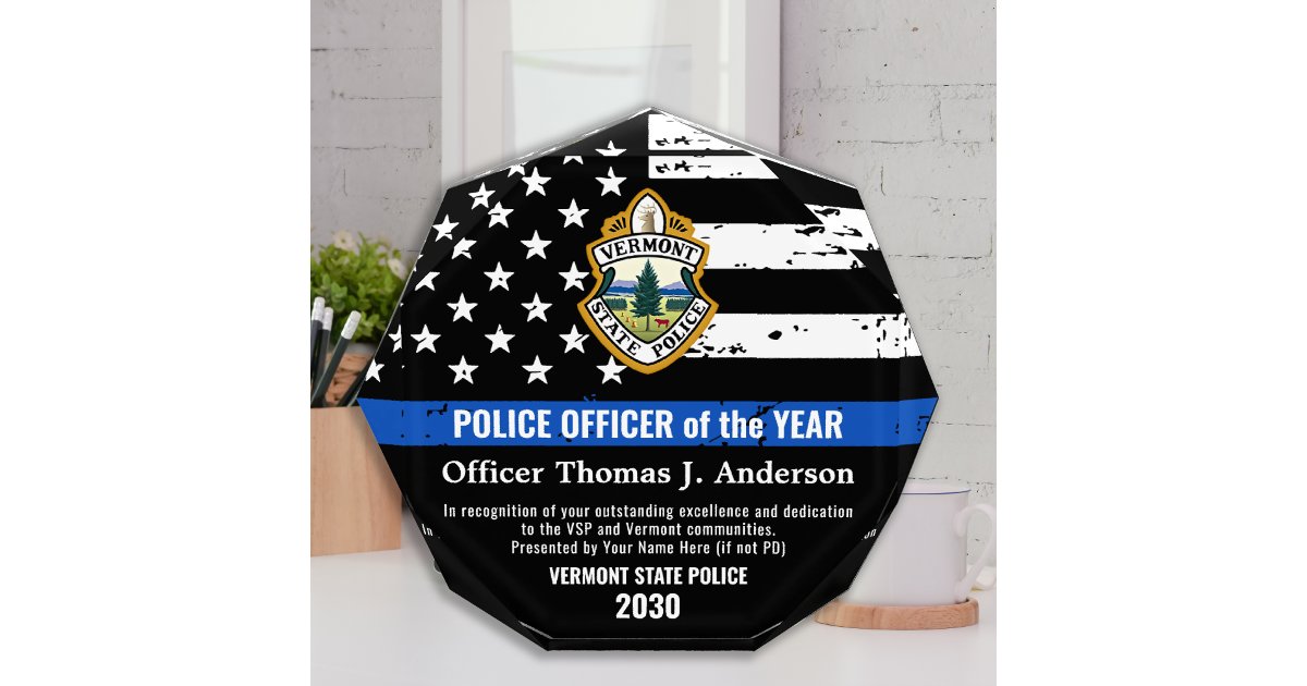 Police Officer Of The Year Law Enforcement Acrylic Award | Zazzle