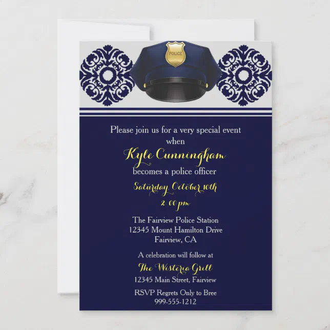 Police Officer Party Invitation | Zazzle