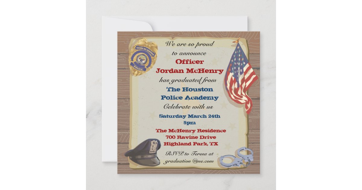 Police Officer Party Invitation | Zazzle.com